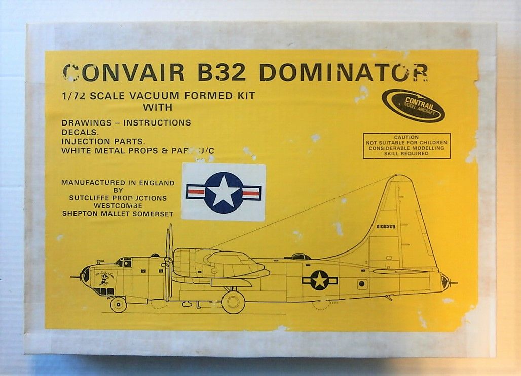 Consolidated Liberator B32 Dominator 1/72 Scale Plastic Vacuform Model