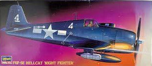 Grumman F6F-5E Hellcat Night Fighter 1/72 Scale Plastic Model Kit Hase