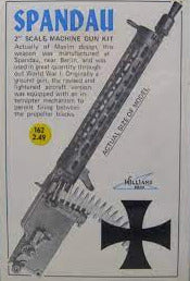 Spandau Aircraft Gun 2" Scale Plastic Model Kit Williams Bros. WB162