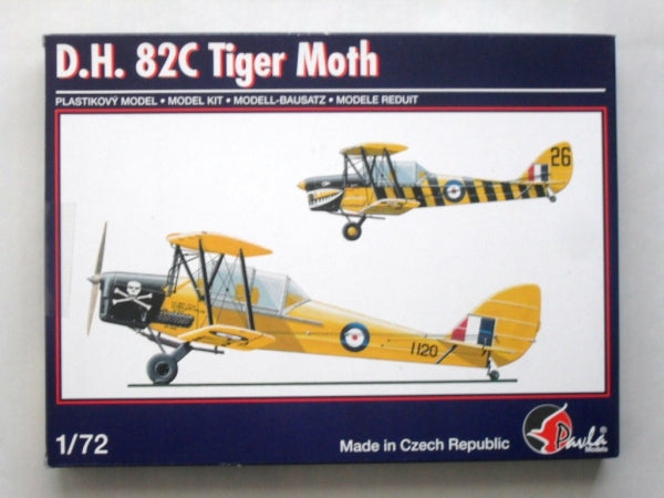 De Havilland Dh82C Tiger Moth Trainer 1/72 Scale Plastic Model Kit Pav